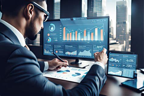 Premium Photo Business Man Analyzing Data