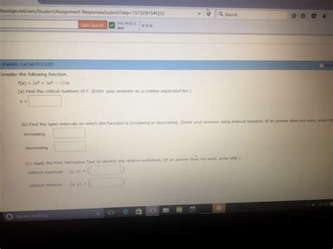 Solved Consider The Following Function F X 2x 3 3x 2 Chegg