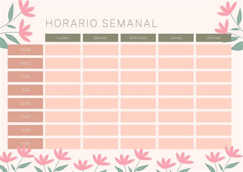 Plantillas De Horarios Plantillas Horarios Escolar 100 Editables