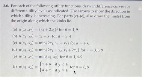 3 6 ﻿for each of the following utility functions