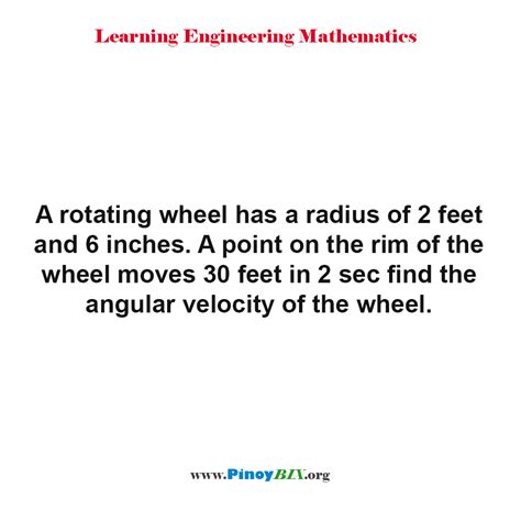 Solution Find The Angular Velocity Of The Wheel