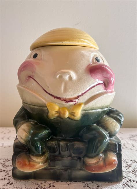 Vintage Humpty Dumpty Brush Cookie Jar W 18 Etsy