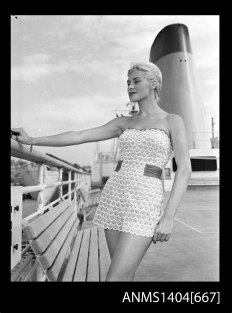 Photographic Negative Of A Swimsuit Model Posing On A Ship Works A Museum