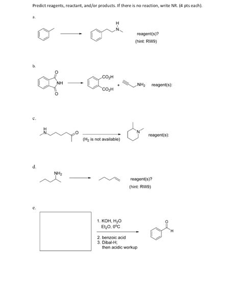 Solved Predict Reagents Reactant And Or Products If There Chegg Com