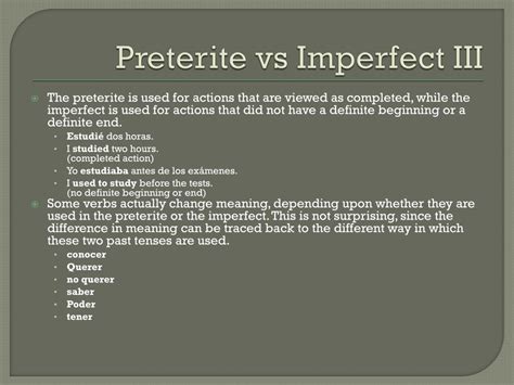 Ppt Preterite Vs Imperfect Powerpoint Presentation Free Download