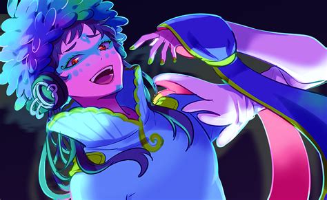 Safebooru 1other Androgynous Biseibutu Blue Eyes Blue Hair Corruption
