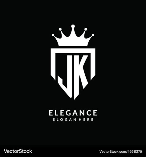 Letter Jk Logo Monogram Emblem Style With Crown Vector Image