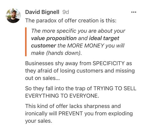 David Bignell On Linkedin If You Are Selling To Everyone Then You Are