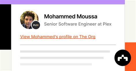 Mohammed Moussa Senior Software Engineer At Plex The Org