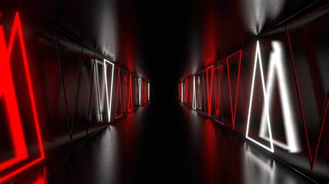 Red And White Side Neon Strobe Triangles In Tunnel Background Vj Loop In 4k 48868501 Stock Video