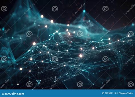 Abstract Connected Dots And Lines Concept Of Ai Technology Motion Of Digital Data Flow Ai