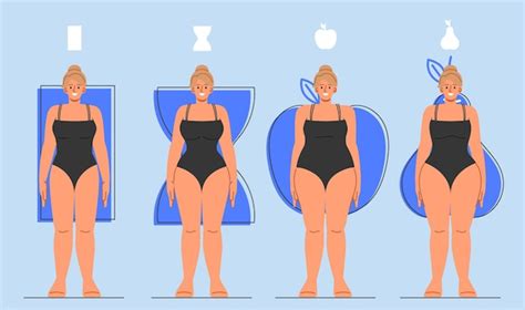 Conjunto De Diferentes Tipos De Corpo Feminino Vetor Premium