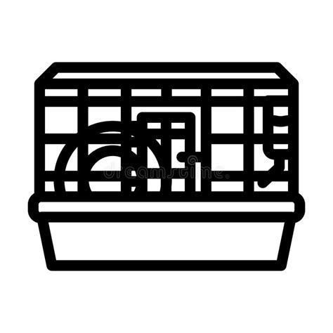 Ilustraci N Vectorial De La L Nea De Mascota De La Jaula De H Mster Ilustraci N Del Vector