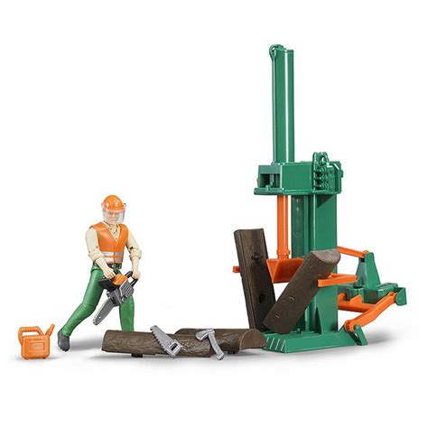 Log Splitting Set With Man By Bruder — Outback Toys