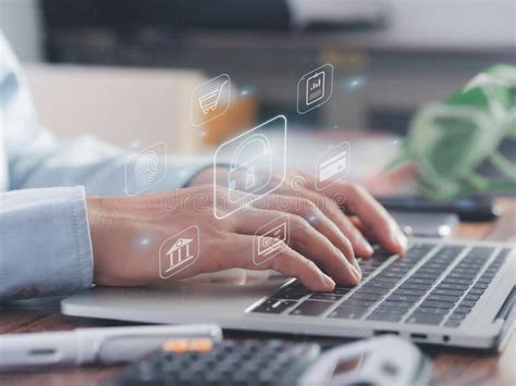 Businessman Using A Laptop To Unlock Password Access Personal