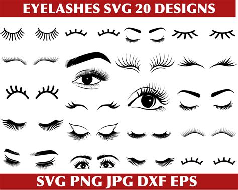 Eyelashes Svg Bundle Eyelashes Svg Eyebrows Svg Lashes Svg Lash