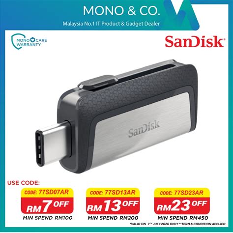 Sandisk OTG Type C 128GB 64GB 32GB 16GB Type C OTG USB 3 1 Pendrive Dual Drive Shopee