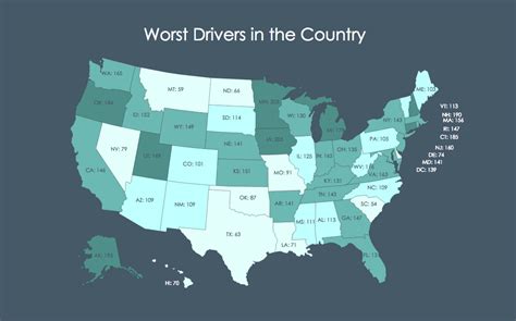 Worst Drivers By State The Definitive Map Bad Drivers Writing