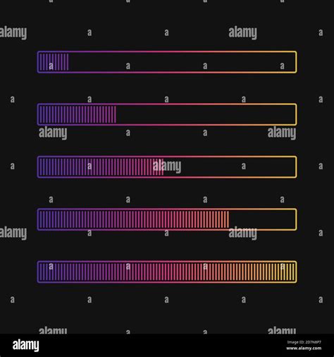 Loading Progress Bar Vector Isolated On Black Background Progress Bar Load Download Interface
