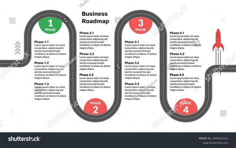 Roadmap Winding Road Stages Rocket On Stock Vector Royalty Free 2391022121 Shutterstock