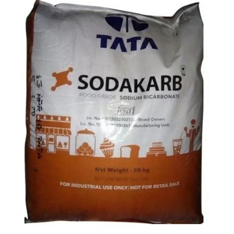 Tata Sodium Bicarbonate Food Grade Packaging Size Kg Packaging Type PP Bag At Kg In