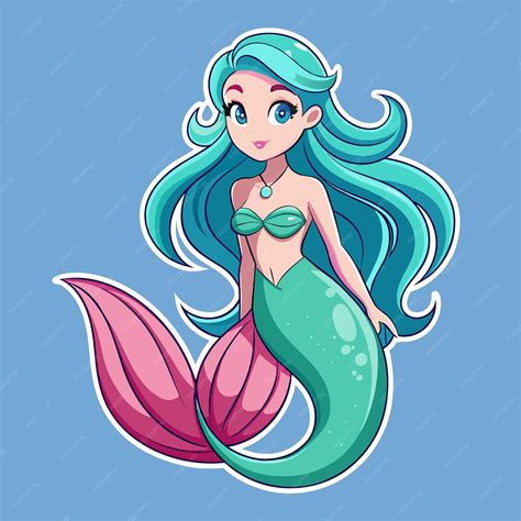Premium Vector Beautiful Mermaid Sticker