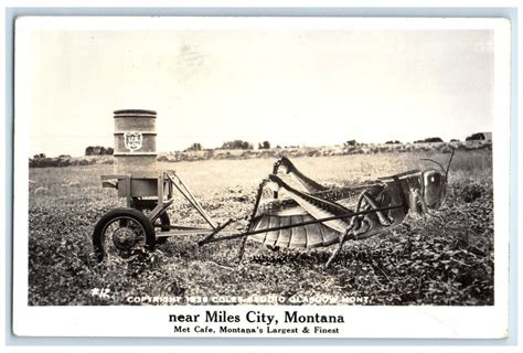 Exaggerated Grasshopper Spraying Farm Field Miles City Mt Rppc Photo
