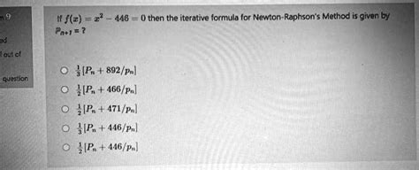 06 Fe 446 0 Then The Iterative Formula For Newton Raphson Method Is Given By Pa Jouf Ci Ip 892