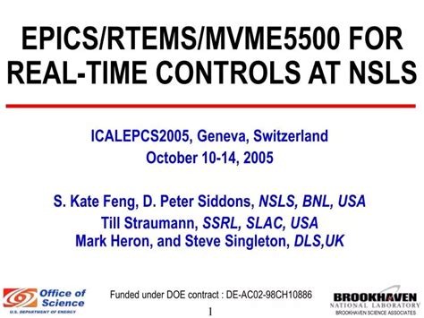 PPT EPICS RTEMS MVME5500 FOR REAL TIME CONTROLS AT NSLS PowerPoint
