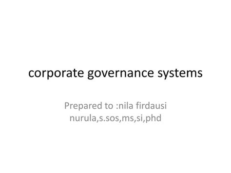 Corporate Governace System Pptx