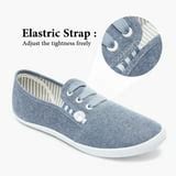 Aomais Womenâ€™s Slip On Canvas Sneakers Elastic Denim Shoes