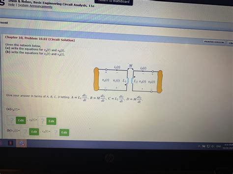 Solved Irwin And Nelms Basic Engineering Circuit Analysis