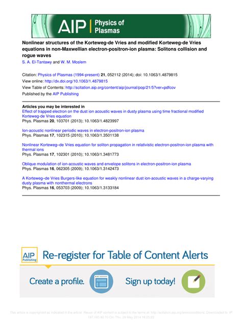 Pdf Nonlinear Structures Of The Korteweg De Vries And Modified Korteweg De Vries Equations In