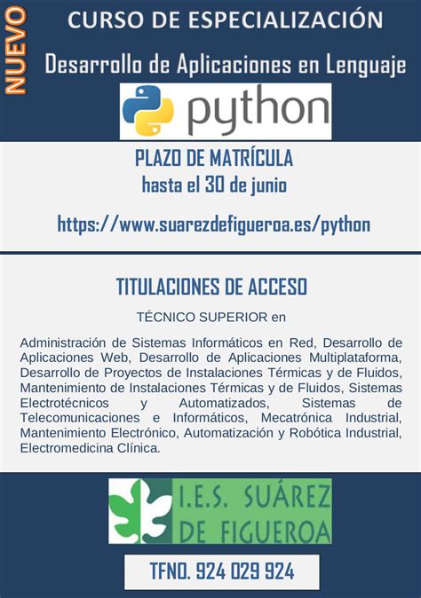 Curso De EspecializaciÓn En Ies Suárez De Figueroa