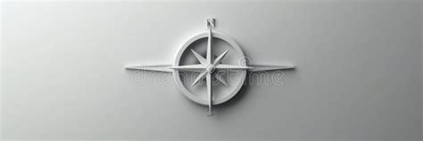 A Minimalist Illustration Of A Compass With A White Design On A White