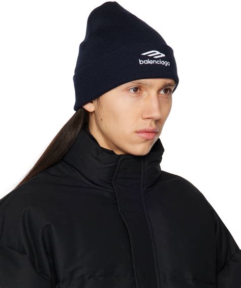 Balenciaga Navy B Sports Icon Beanie Balenciaga