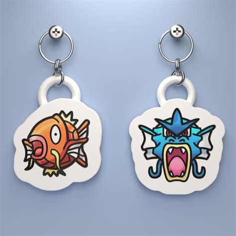 Stl File Pokemon Magikarp And Gyarados Head Keychain Easy Print No