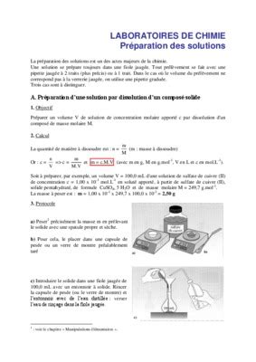 Compte Rendu Tp Chimie Preparation Des Solutions Pdf Notice Manuel D