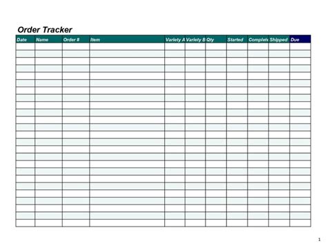 Printable Order Tracker Excel Xls Business Printables Tracker Free