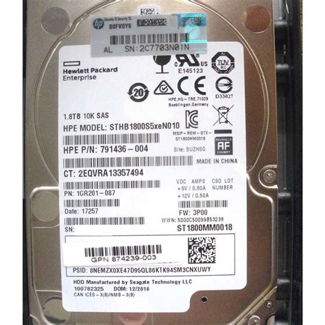 HPE K2P94B 3PAR SS 8000 1.8TB 12G SAS 10K HDD