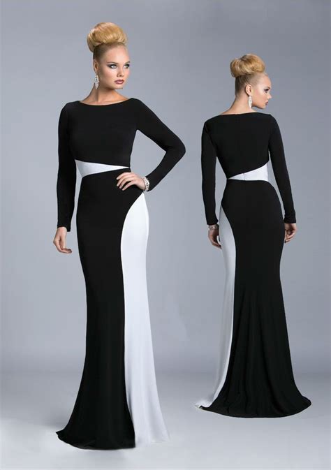 Modern Color Block Dress In Black And White With A Hint Of Retro Glam