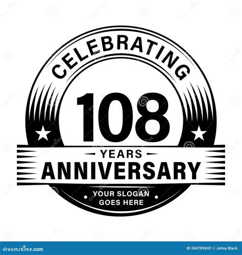 108 Years Anniversary Celebration Design Template 108th Logo Vector Illustrations Stock Vector
