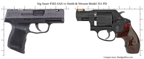 Sig Sauer P365 Sas Vs Smith And Wesson Model 351 Pd Size Comparison