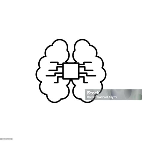 晶片大腦智慧圖示移動概念和 Web 應用程式未來技術圖示的元素細線晶片大腦智慧圖示可用於 Web 和移動向量圖形及更多中央處理器圖片 Istock
