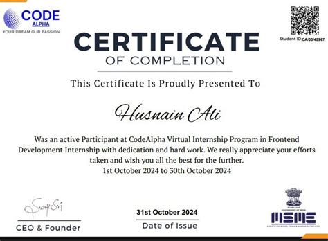 Husnain Ali On Linkedin Im Excited To Share That I Have Successfully