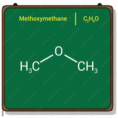 Chemical Structure Of Methoxymethane C2h6o Stock Vector Adobe Stock