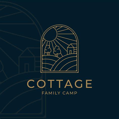 Cottage Or Cabin Line Art Minimalist Simple Vector Logo Illustration