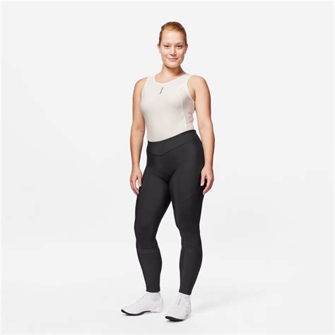 Womens Cycling Tights Rc 500 Smoked Black Van Rysel Decathlon