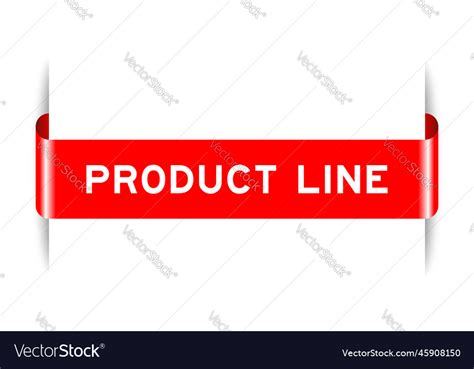 Red Color Inserted Label Banner With Word Product Vector Image
