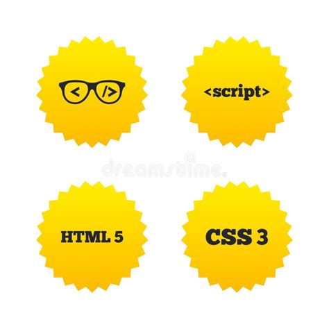 Programmer Coder Glasses Html Markup Language Stock Vector Illustration Of Style Programmer